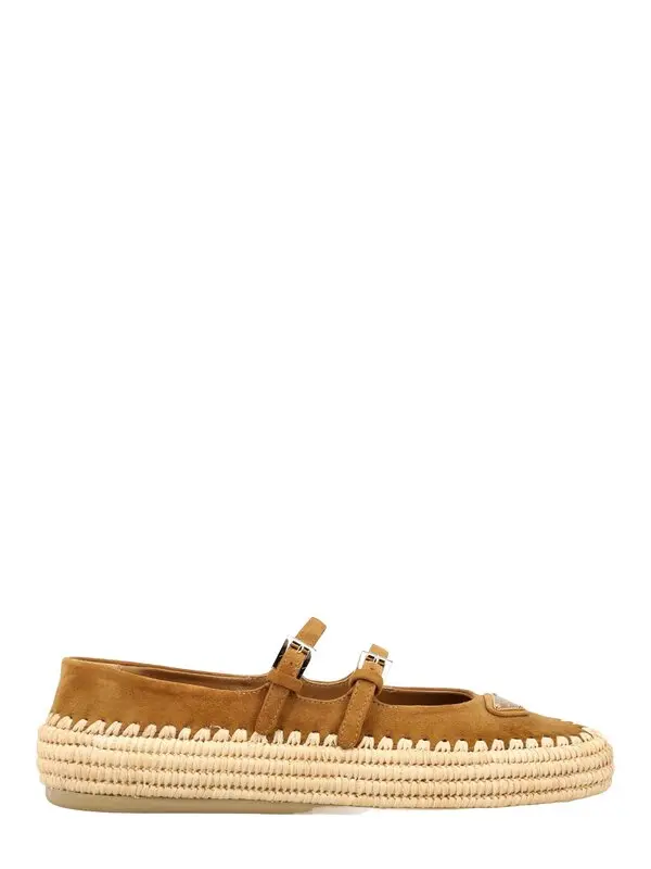 Prada Woven Design Ballet Flats - Brown