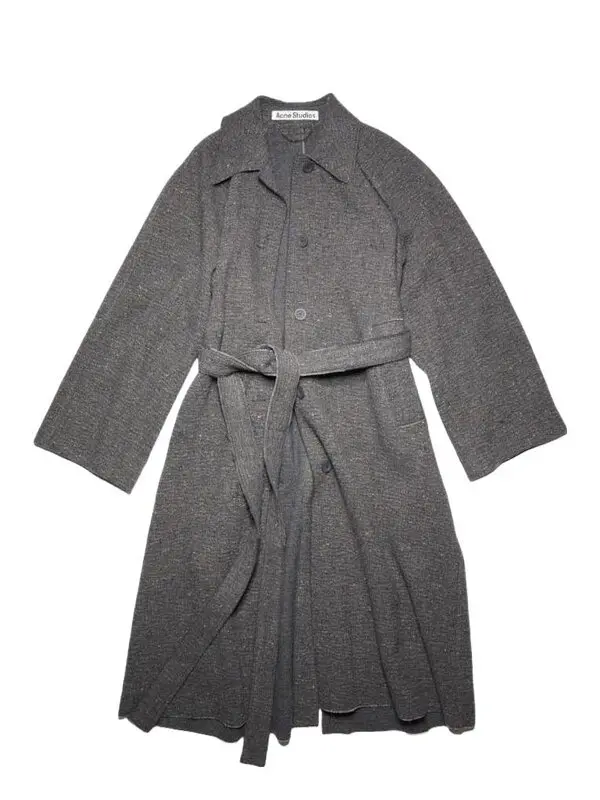Acne Studios Long Sleeve Belted Coat - Black