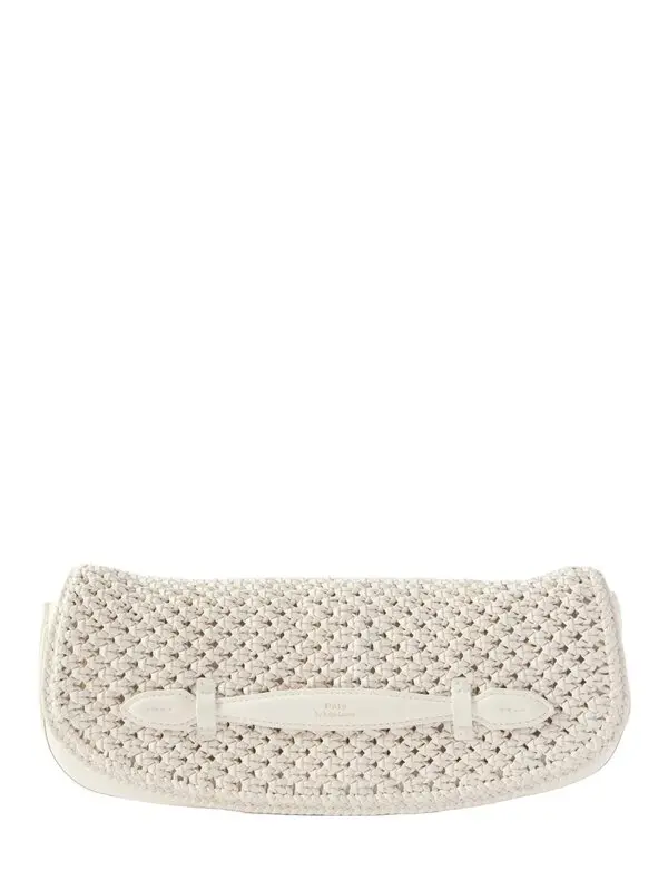 Polo Ralph Lauren Woven Leather Shoulder Bag - Off White