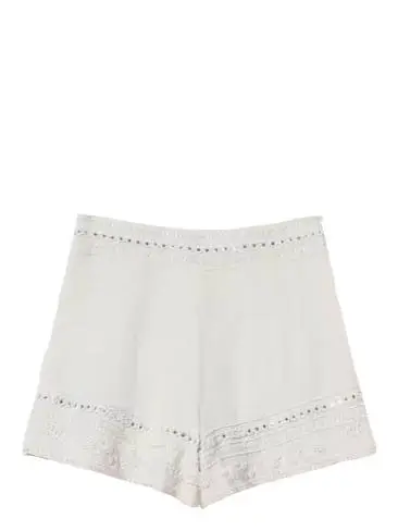 TWINSET Embroidered Detail Shorts - White