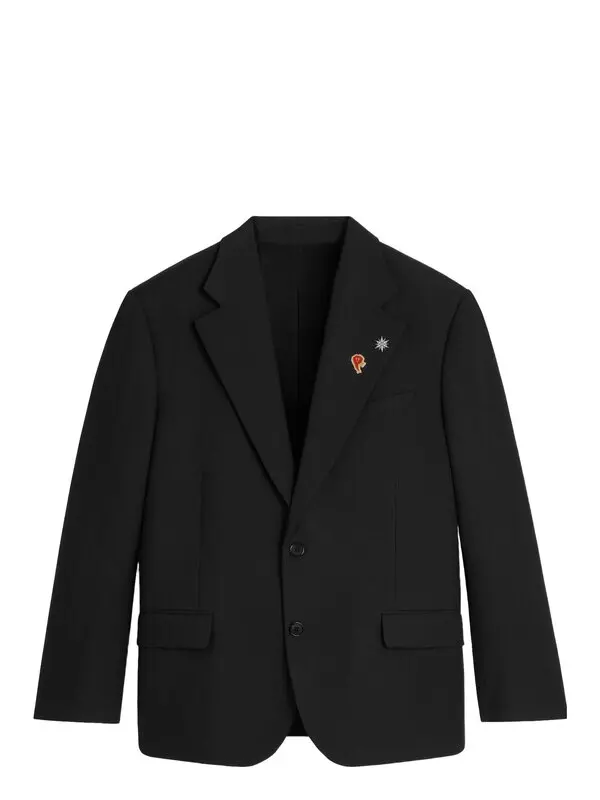 Celine Wool Gabardine Tailored Blazer - Black