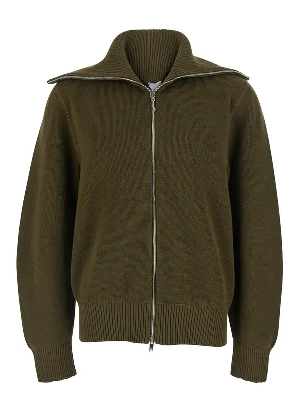Bottega Veneta Zip-up Knitted Cardigan - Deep Moss