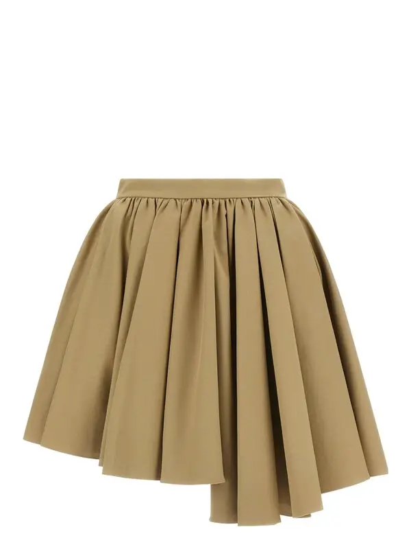 SELF-PORTRAIT Asymmetrical Pleated Skirt - Green