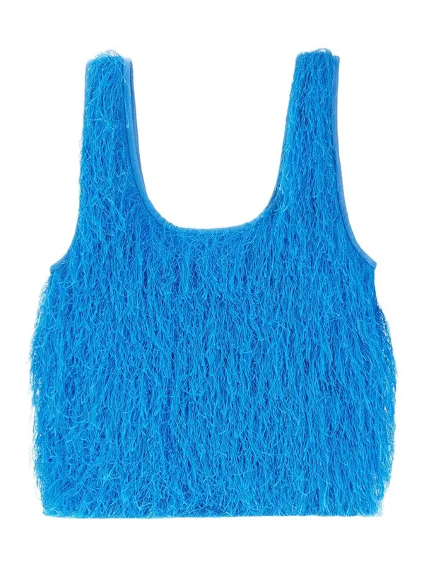 Dries Van Noten Ruffled Top Handle Bag - Turquoise