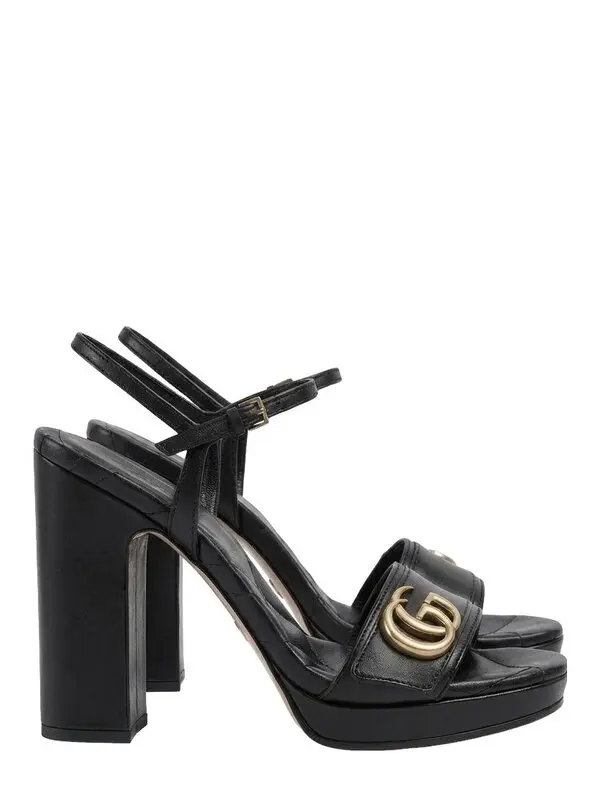 Gucci Double G Platform Sandals - Black