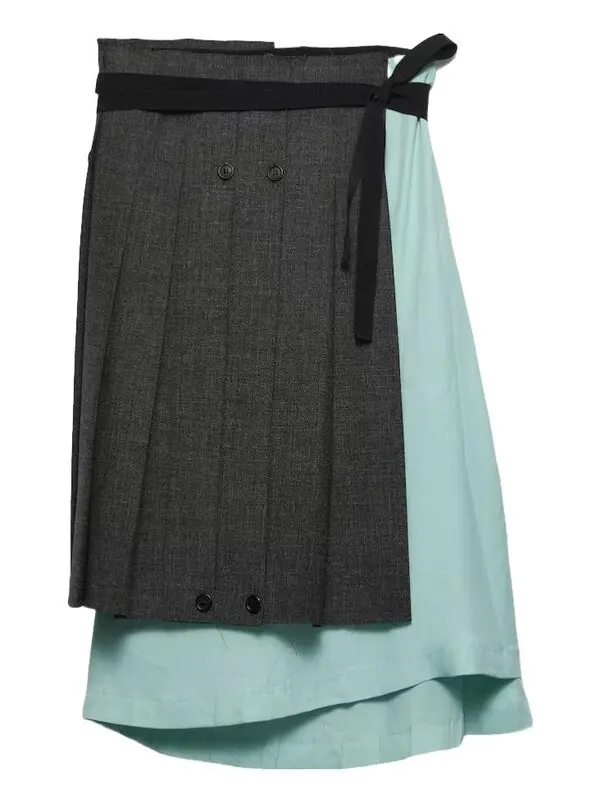 Prada Patchwork Midi Skirt - Slate Grey