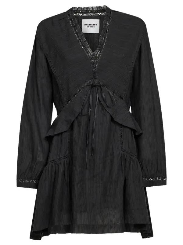 Isabel Marant Étoile Damya Lace Ruffled Mini Dress - Black