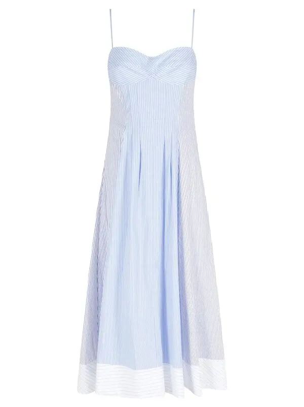 Simkhai Spaghetti Strap Pleated Midi Dress - White