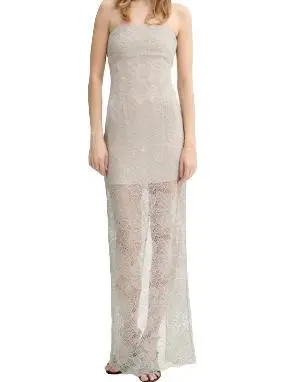 ROTATE BY BIRGER CHRISTENSEN Lace Sheath Maxi Dress - Nude