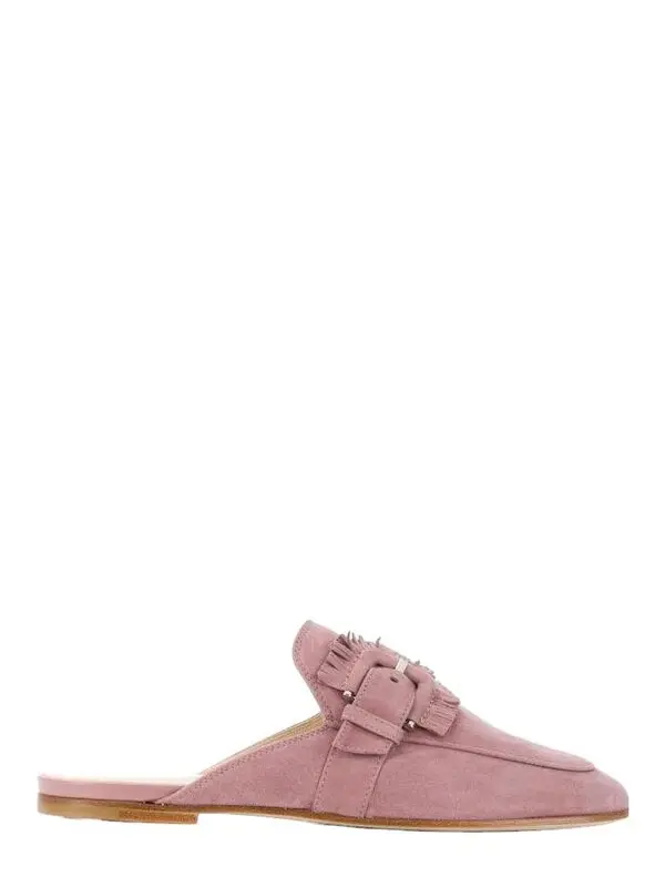 TOD'S Fringed Buckle Mule - Pink