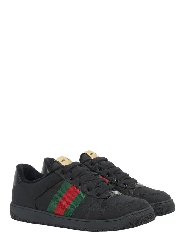 Gucci Screener Sneaker With Gg Canvas - Black