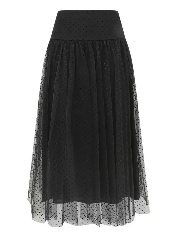 Zimmermann Layered Polka Dot Midi Skirt - Black