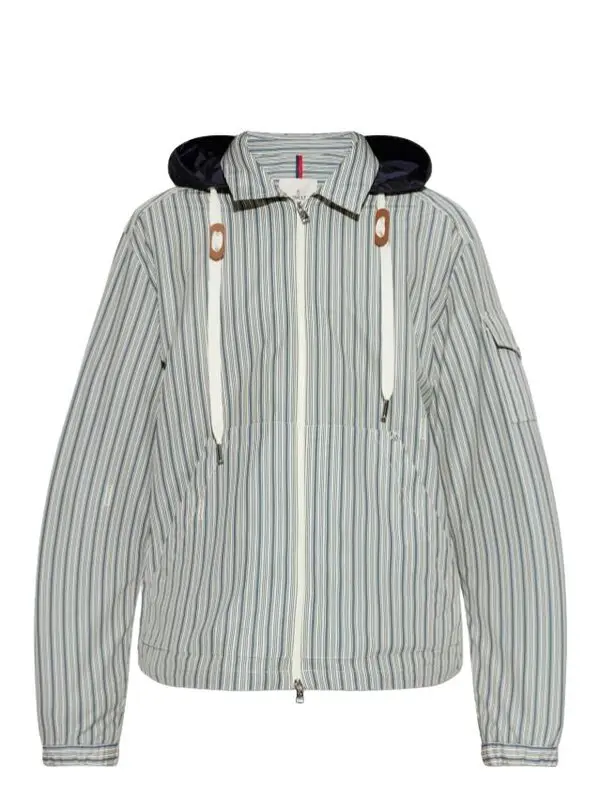 Moncler Havas Striped Hooded Jacket - Gray