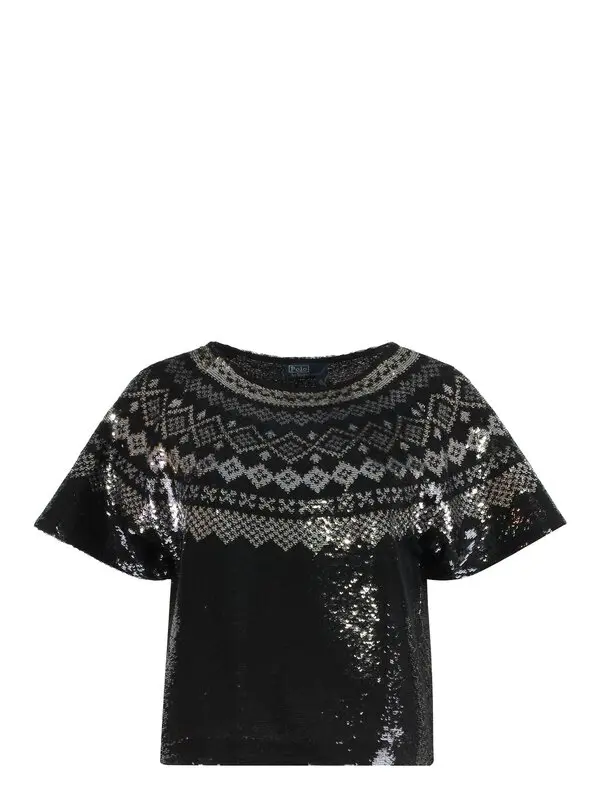 Polo Ralph Lauren Fair Isle Sequined T-shirt - Black