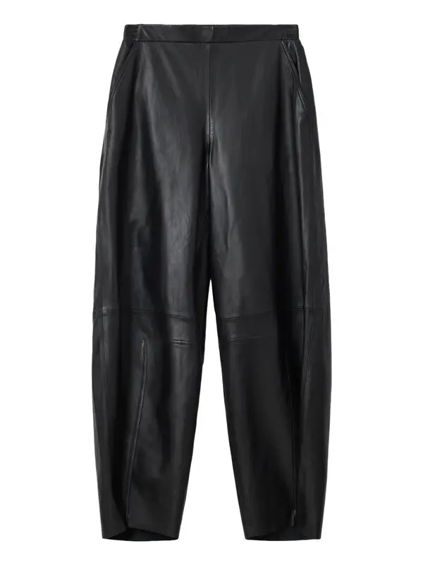 ALLSAINTS Etta Elastic Waist Leather Pants - Black