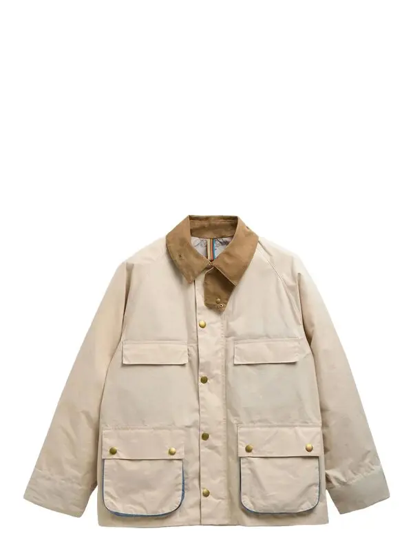 Barbour X Paul Smith Corduroy Collar Flap Pocket Jacket - Oatmeal