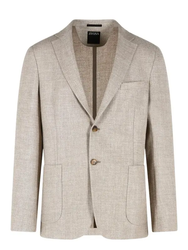 Zegna Single-breasted Patch-pocket Blazer - Nude