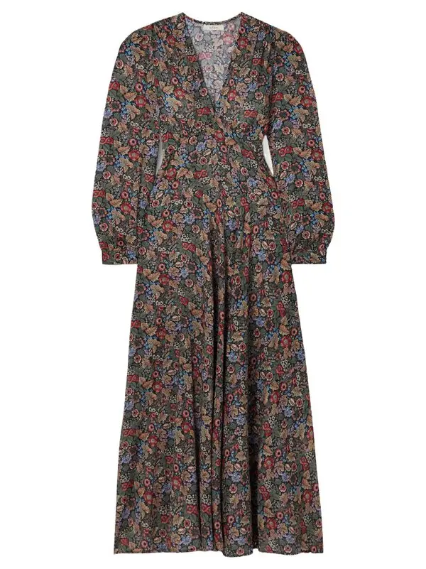 DÔEN Charleston Floral-print Organic Cotton-voile Midi Dress - Multi-color