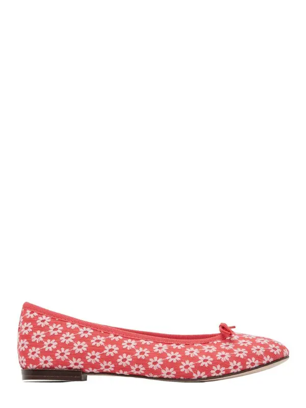 Repetto Cendrillon Ballet Flats With Embroidered Floral Pattern And Bow Detailing - Red