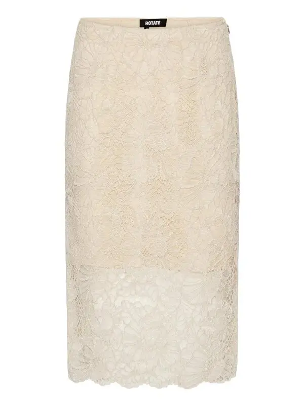 ROTATE BY BIRGER CHRISTENSEN Lace Pencil Midi Skirt - Cream