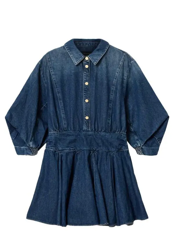 ALLSAINTS Arlo Denim Mini Dress - Mid-indigo