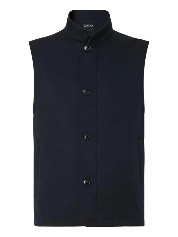 Zegna Stand Collar Zip-up Gilet - Black