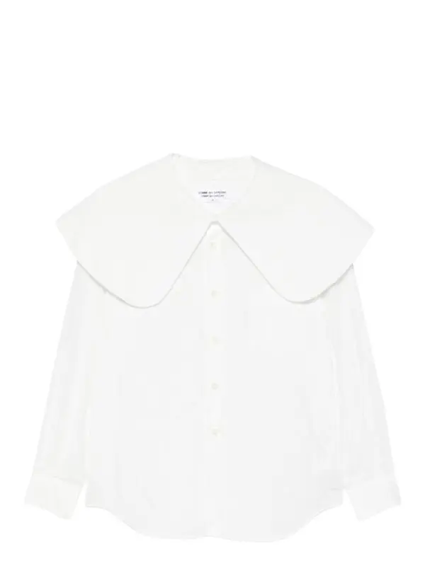 Comme Des Garçons Oversized Long-sleeve Shirt With Patch Pocket - White