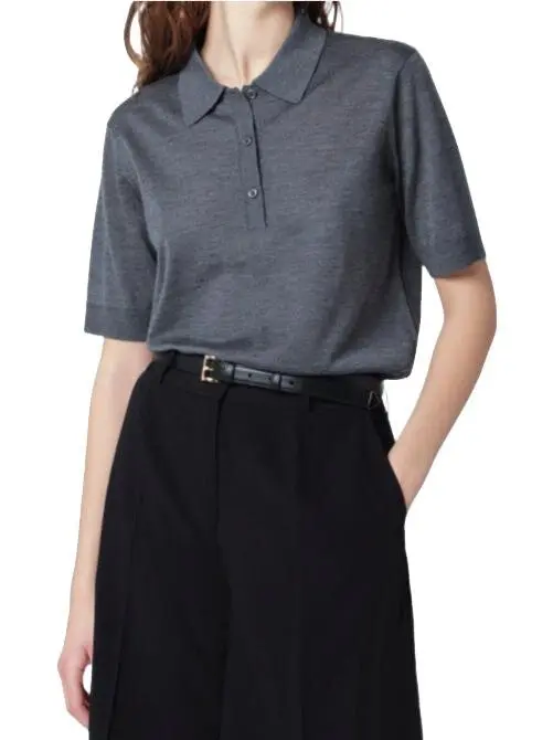 Loulou De Saison Migo Fluid Cashmere Polo - Grey