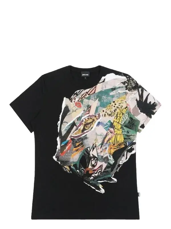 Just Cavalli Oversized Printed T-shirt - Black