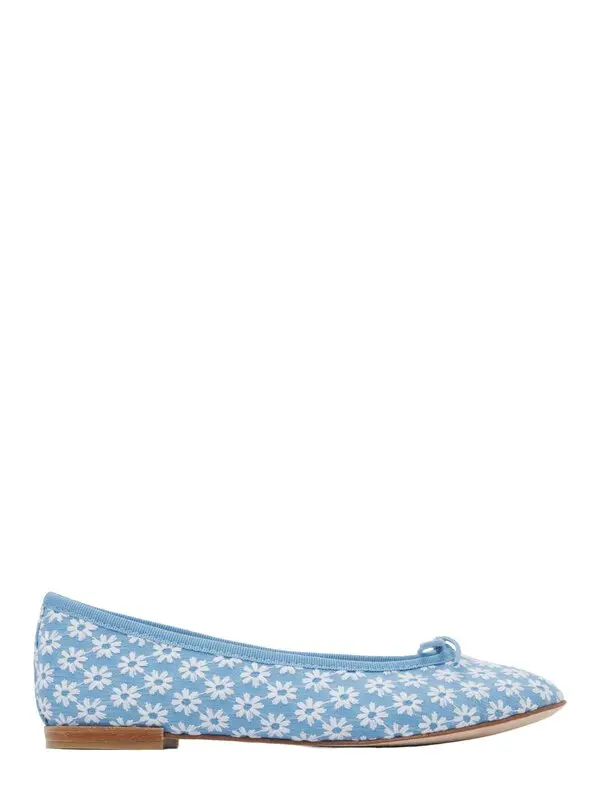 Repetto Cendrillon Ballet Flats With Floral Embroidery And Bow Detailing - Blue