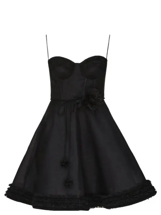 Zimmermann Luna Ruffled Mini Dress - Black