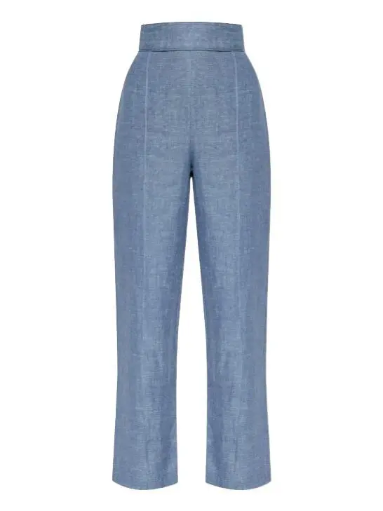 Posse Elasticated-waistband Cropped Trousers - Blue