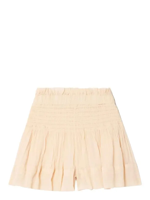 Isabel Marant Étoile Maelly Shirred Silk-crepon Shorts - Beige