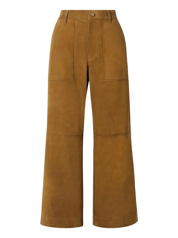 Polo Ralph Lauren Suede Straight-leg Trousers - Tan