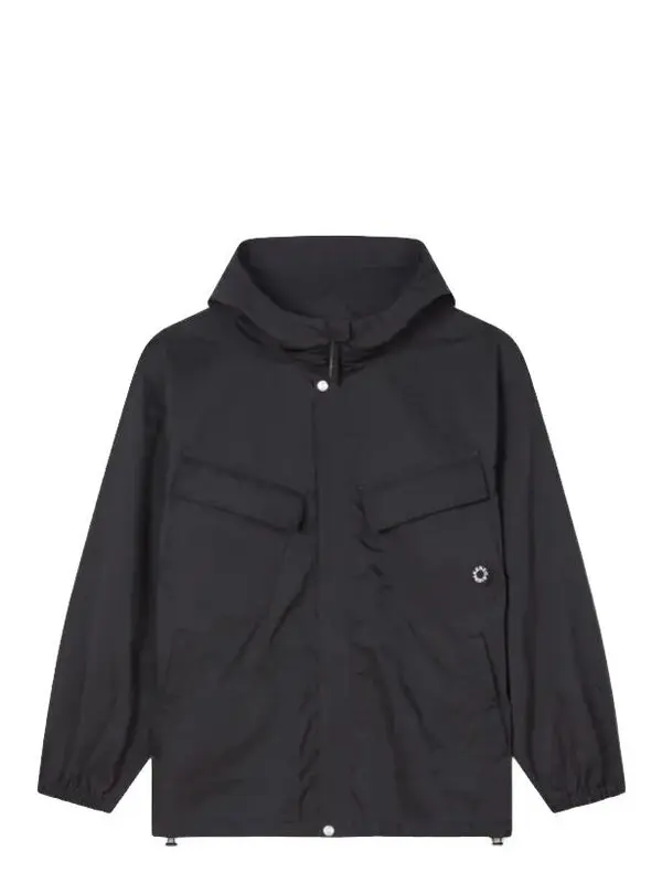 Kenzo Zip-up Short Windbreaker With Boke Flower 2.0 Badge - Black