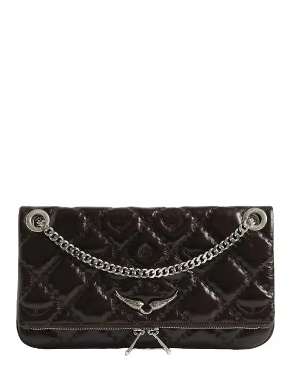Zadig&Voltaire Rock Ii Vintage Monogram Clutch Bag - Brownie