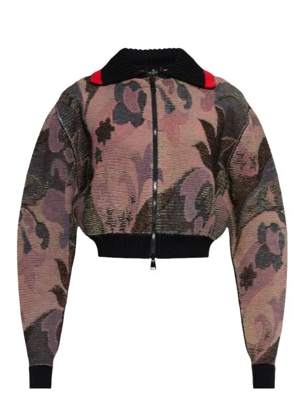 Etro Jacquard Cropped Cardigan - Black
