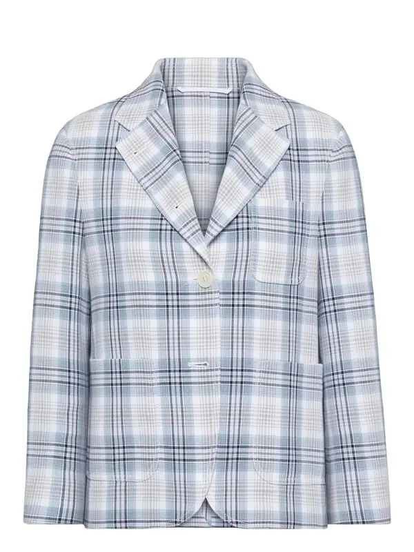 Thom Browne Short Plaid Blazer - White