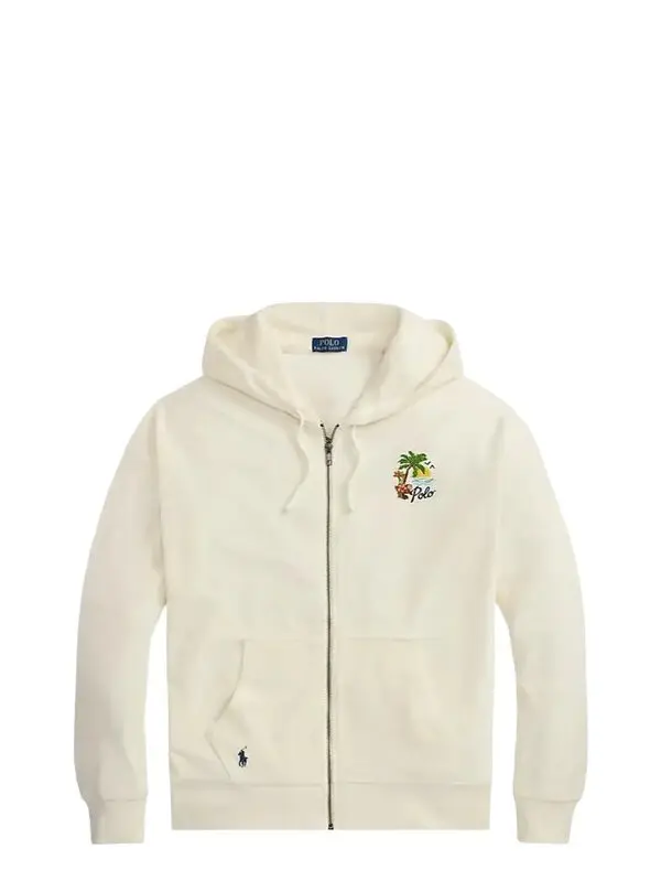 Polo Ralph Lauren Embroidered Zip-up Hoodie - White