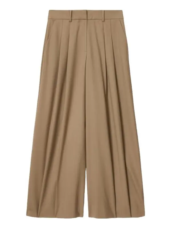 ALLSAINTS Poppy Wide Leg Pleated Trousers - Sandy Brown
