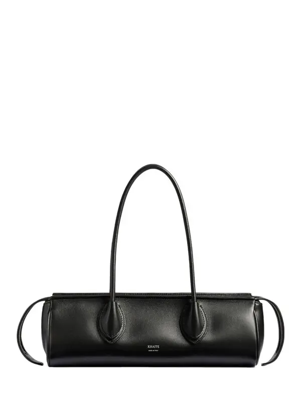 Khaite Logo-motif Zipped Shoulder Bag - Black