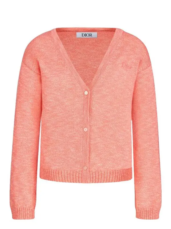 Dior Long-sleeved Cardigan - Coral-red