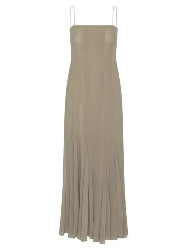 ROTATE BY BIRGER CHRISTENSEN Strappy Flared Maxi Dress - Driftwood Color