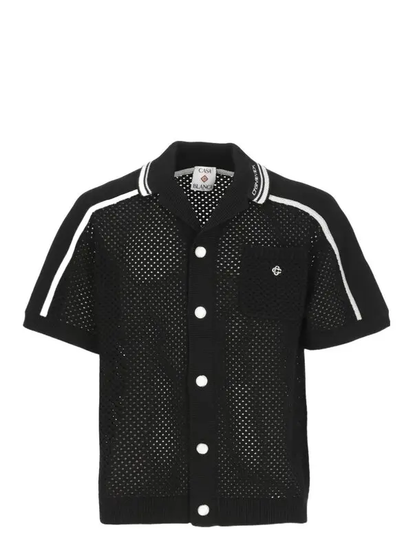 Casablanca Mesh Short Sleeved Shirt - Black