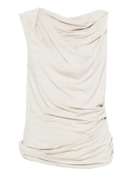 ENTIRE STUDIOS Draped Sleeveless Top With Pleated Details - White