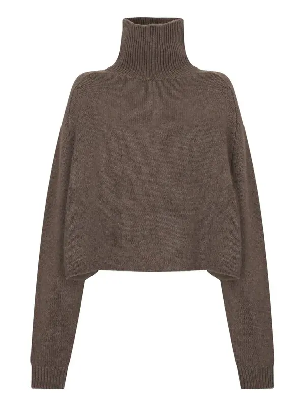 LISA YANG Roll-neck Long-sleeve Cropped Sweater - Brown