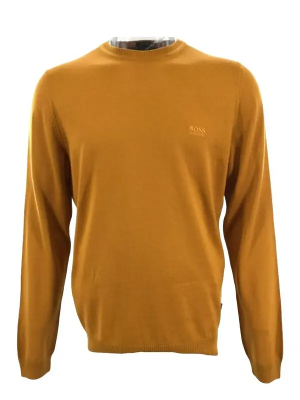 Hugo Boss Round Neck Fine Knit Sweater - Orange