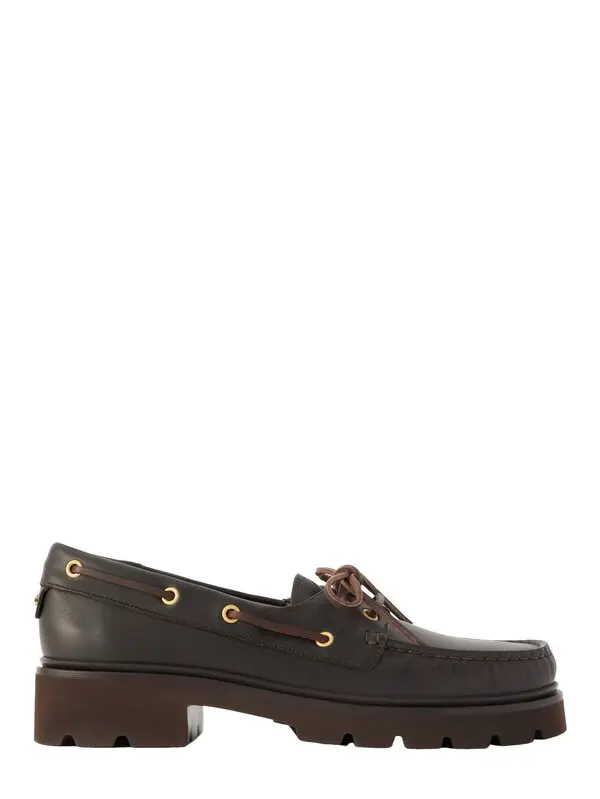 GIANVITO ROSSI Leather Boat Shoes - Black