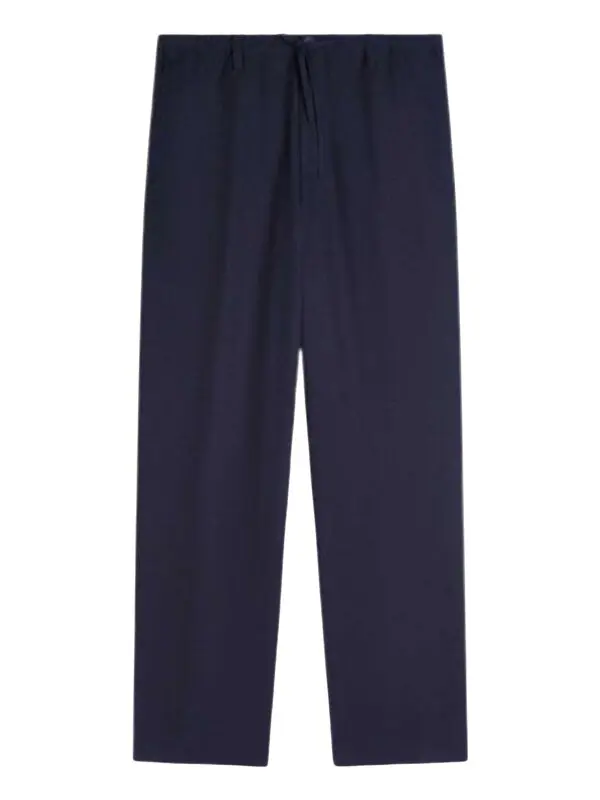 Dries Van Noten Straight Leg Cotton Wool Pants - Black