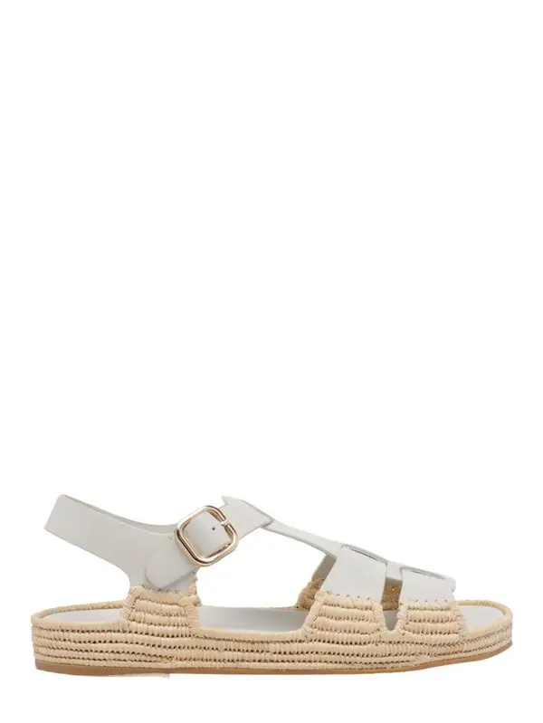PALOMA BARCELO Paloma Barceló Yuka Calidis Woven Flat Sandals - Nude